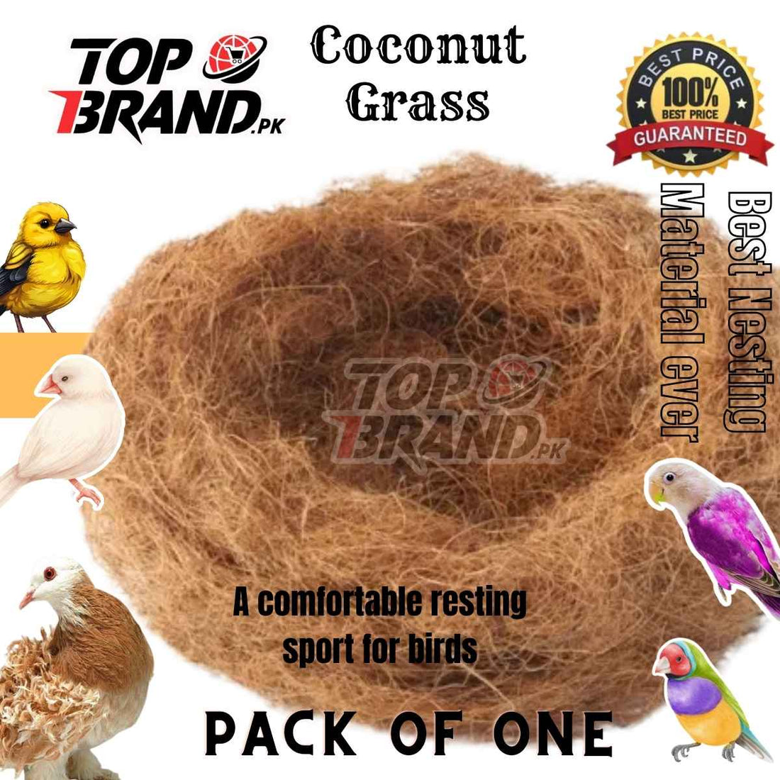 Coconut Grass Nesting Material for Finches, Lovebirds, Pigeons & Dove ...