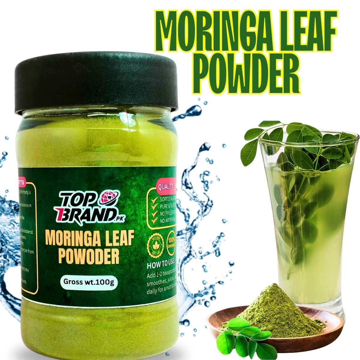 Moringa Leaf Powder – 100% Organic Superfood for Health & Energy– Top Brand