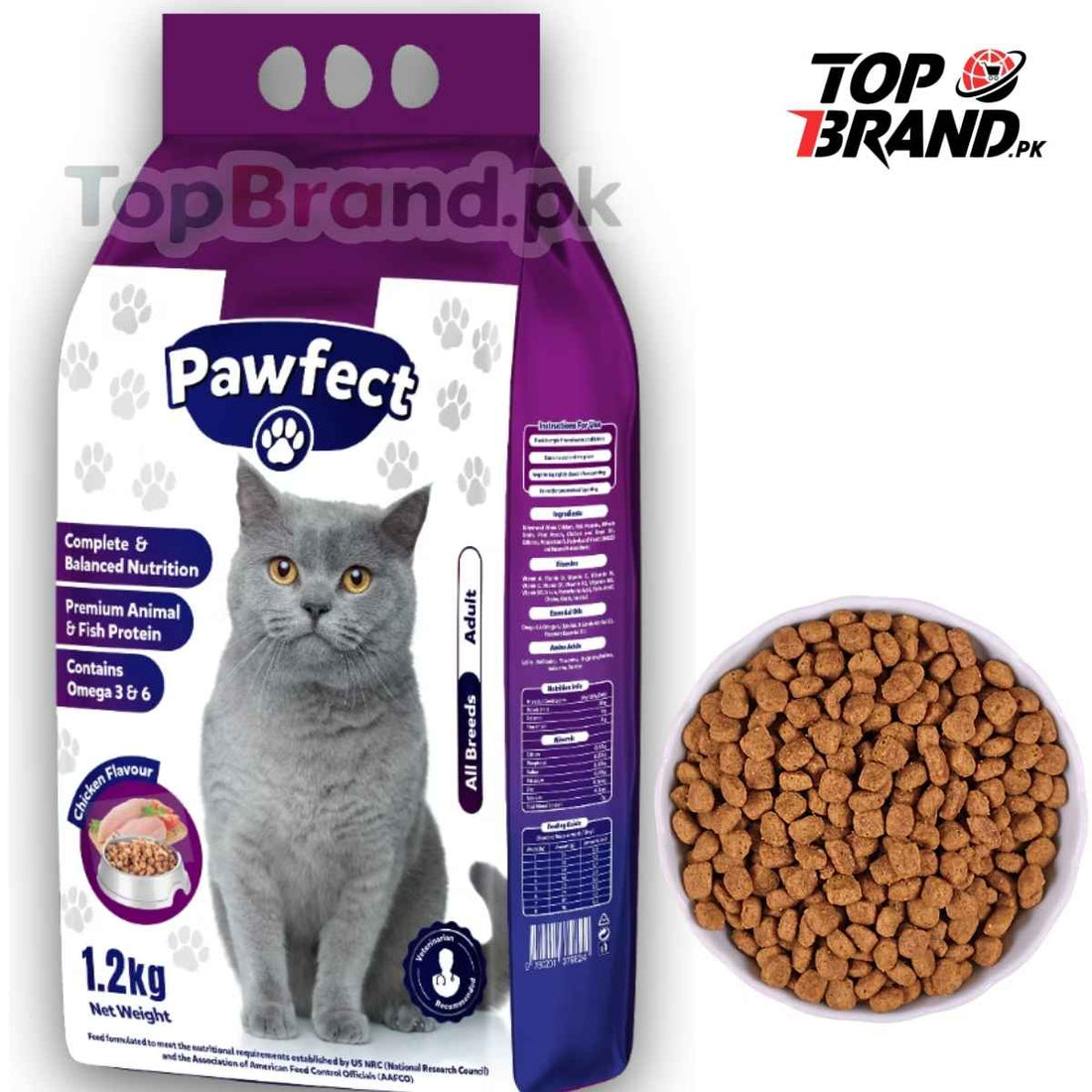 Pawfect Adult Cat Food 1kg – Chicken Flavour Complete & Balanced Nutri ...