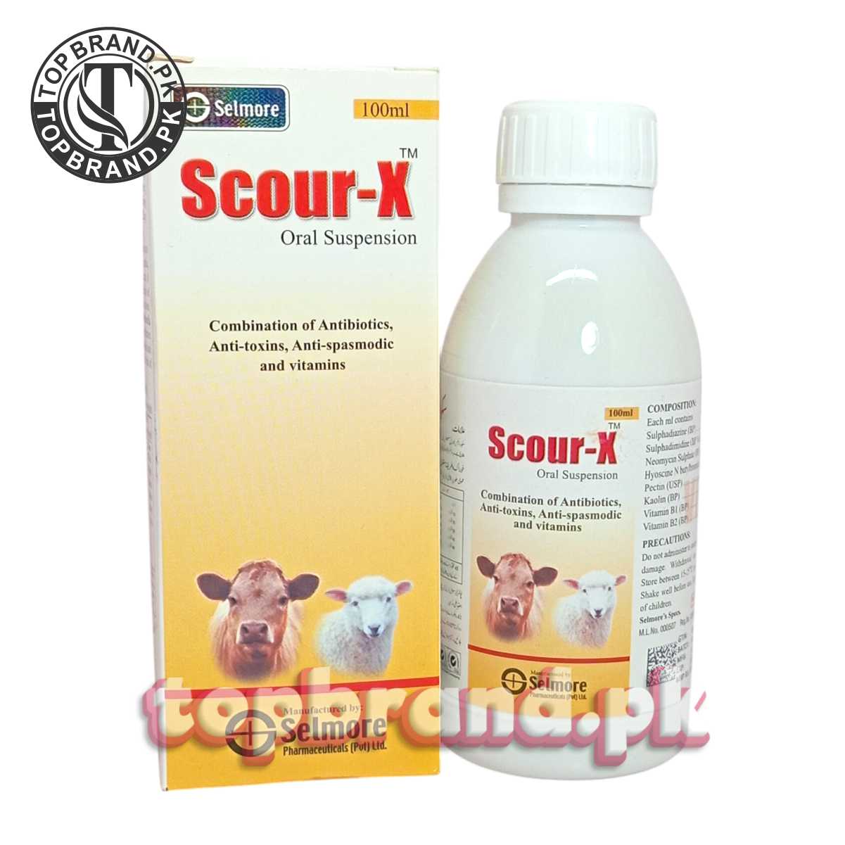 Scour-X Diarrhea Remedy for Cattle, Sheep, Goats, Dogs, Cats, and Hors ...